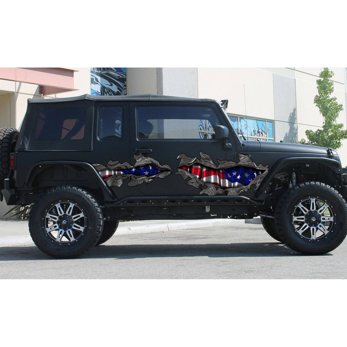 American Flag Car Graphics US Flag Car Side Full Color Vinyl Sticker ...
