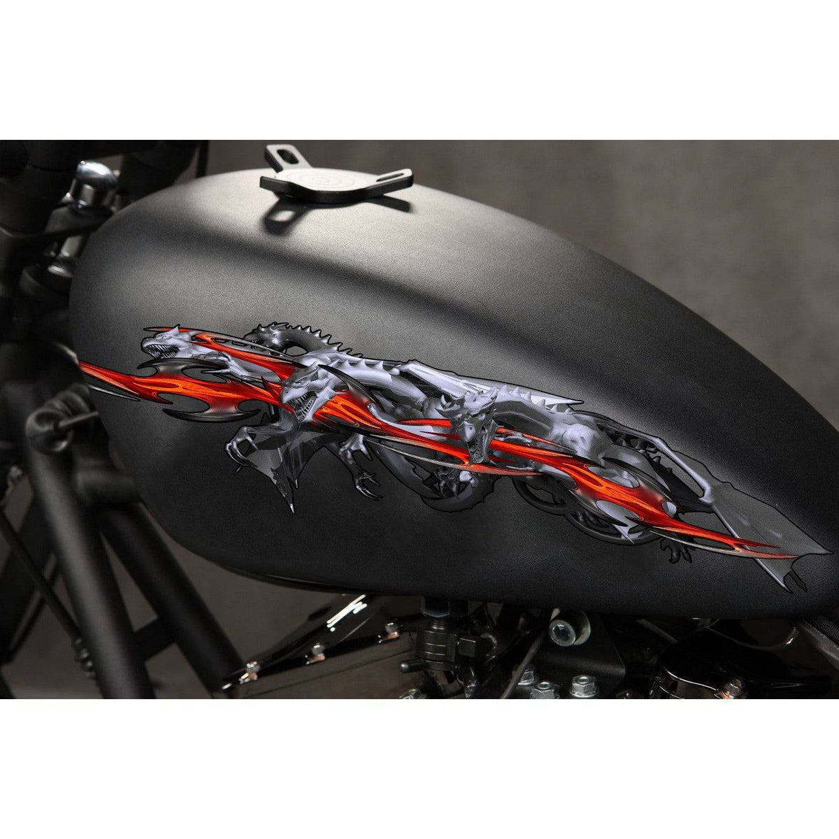 Tribal Dragon Bike Sticker, Dragon Dirt Bike Full Color Vinyl Sticker ...